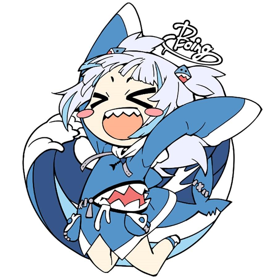 Hololive Vtuber Gawr Gura 'Boing Boing' Rubber Keychain